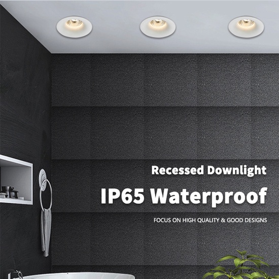 Recessed Waterproof IP65 Ceiling Downlights Round White Frame GU10 MR16 ...