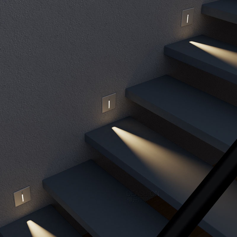Indoor Recessed LED Wall Light Interior Stair Step Lamp 3W AC85-265V ...
